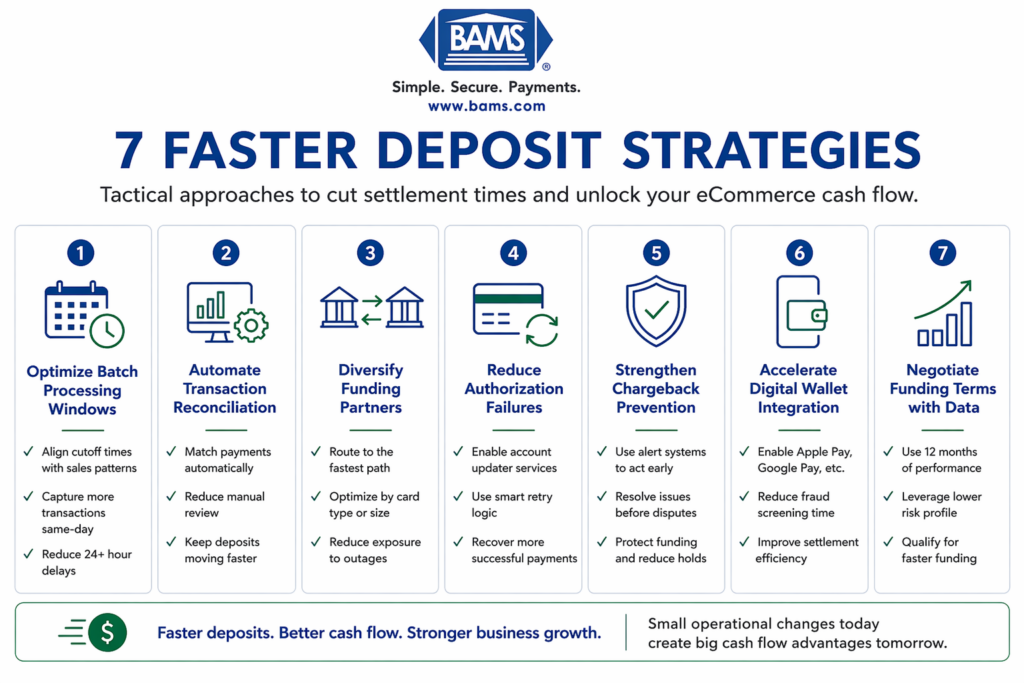 Faster Deposit Strategies for eCommerce Cash Flow